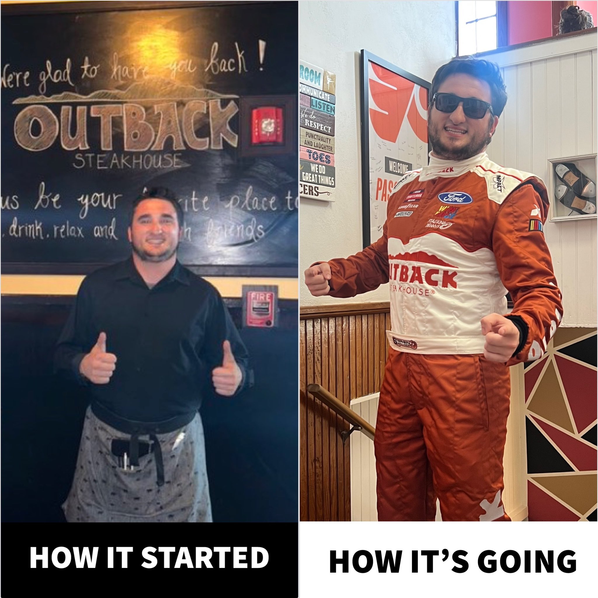 Outback Waiter Becomes Outback Sponsored Driver – DEMARAS RACING