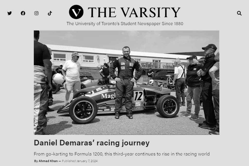 University of Toronto Newspaper Article – DEMARAS RACING